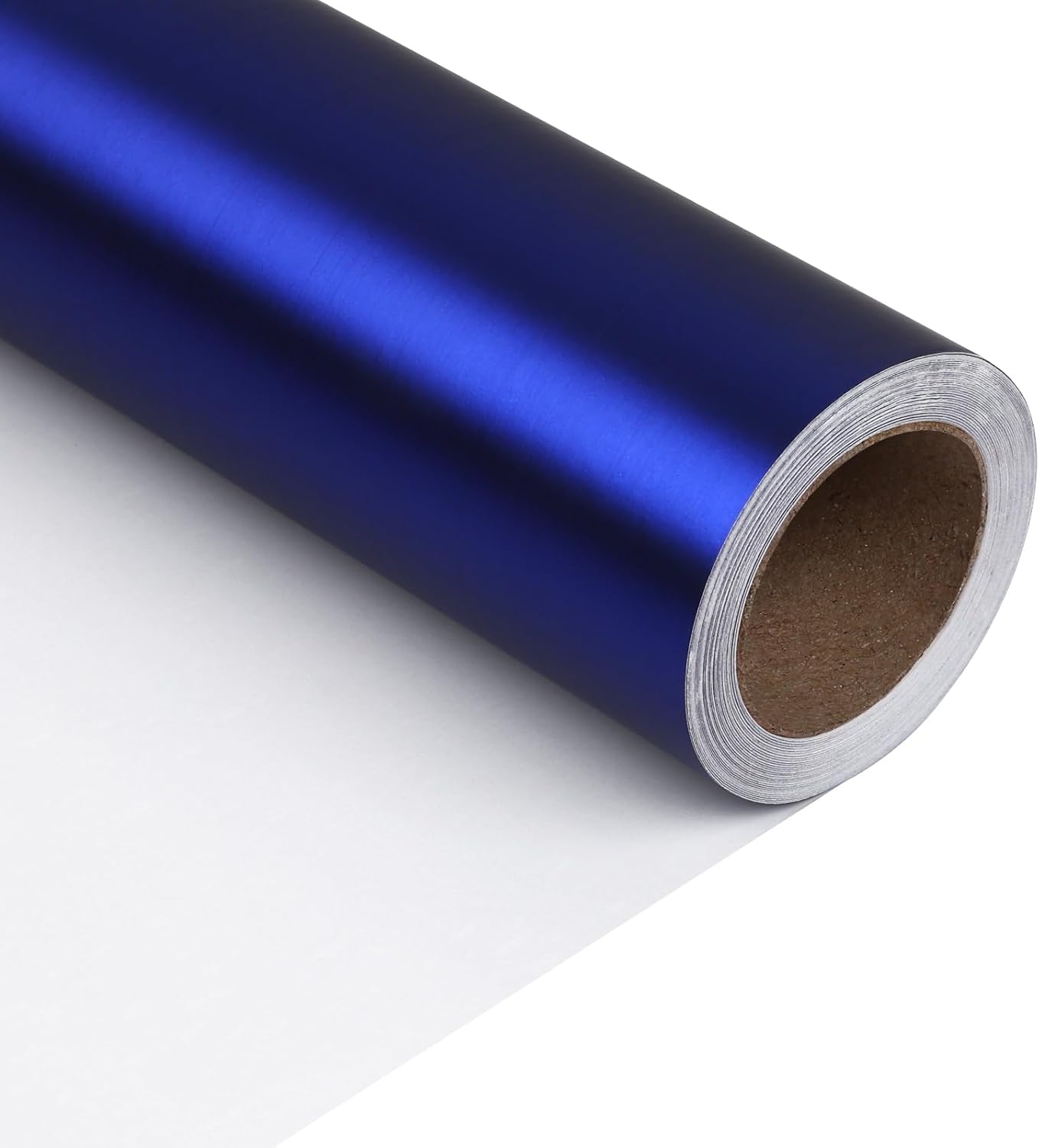 Amazon.com: NESCCI Matte Metal Blue Wrapping Paper, Solid Color Paper ...