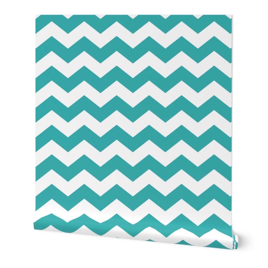 Turquoise And Pink Chevron Wallpaper