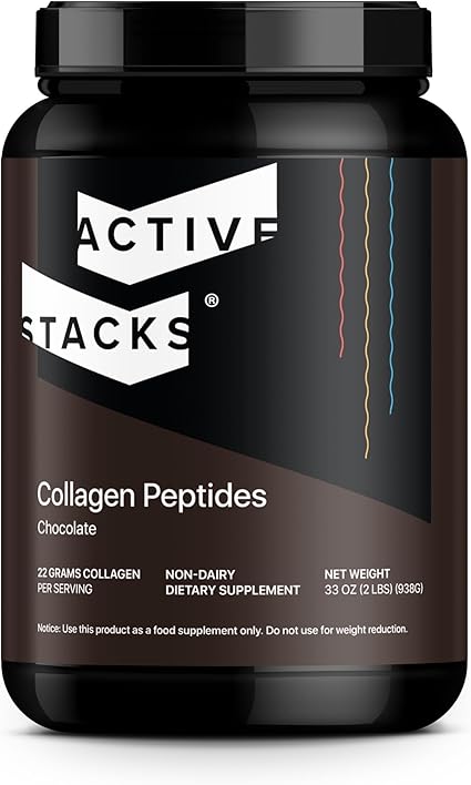 Amazon.com: Active Stacks Collagen Peptides Protein Powder, Chocolate ...