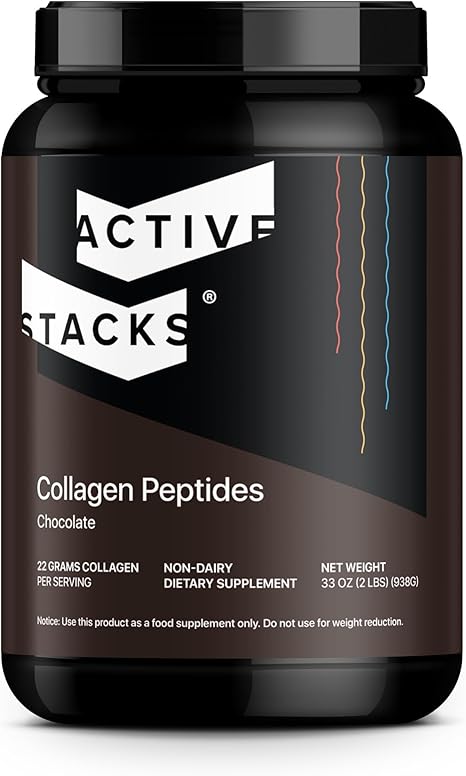 Amazon.com: Active Stacks Collagen Peptides Protein Powder, Chocolate ...