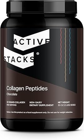 Amazon.com: Active Stacks Collagen Peptides Protein Powder, Chocolate ...