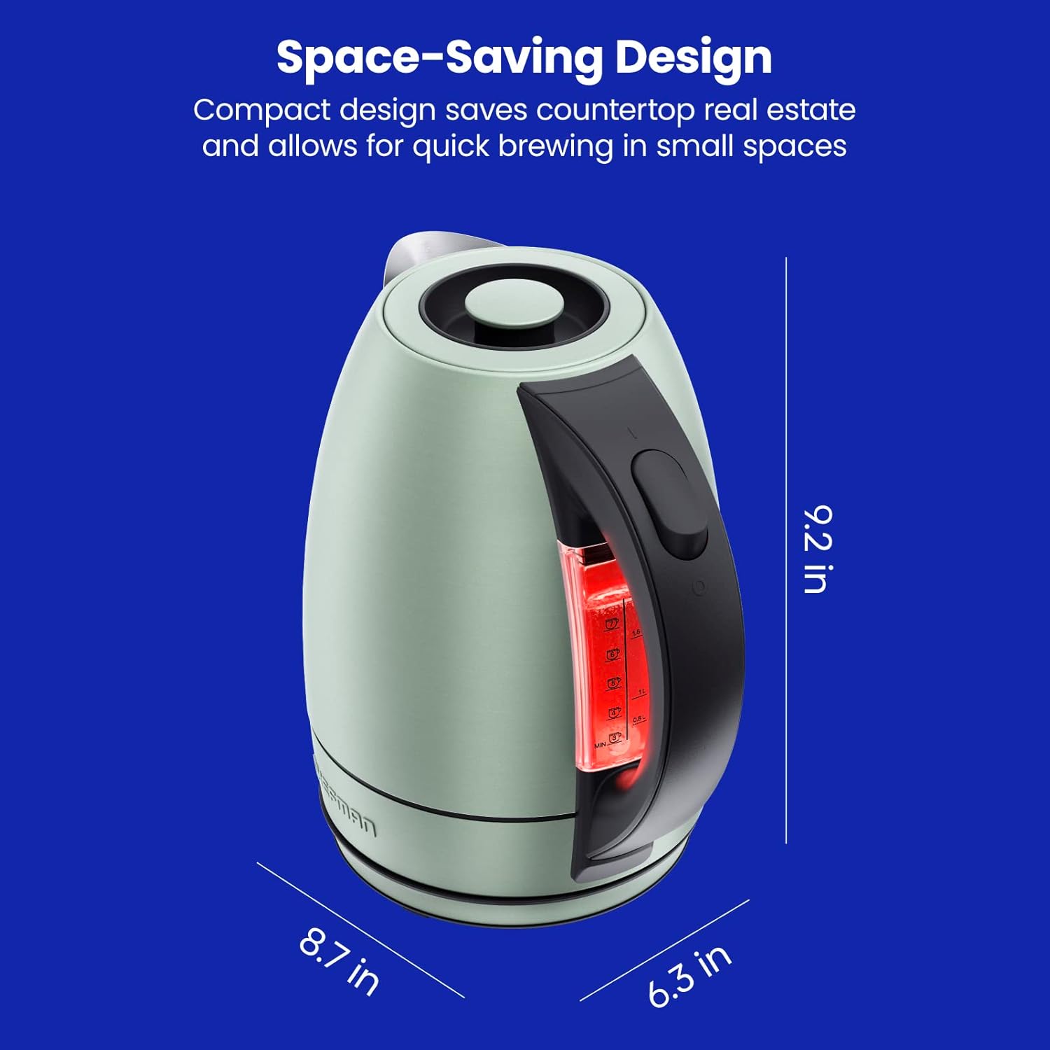 Chefman Electric Kettle 17 Liter Stainless Steel Electric Tea Kettle ...