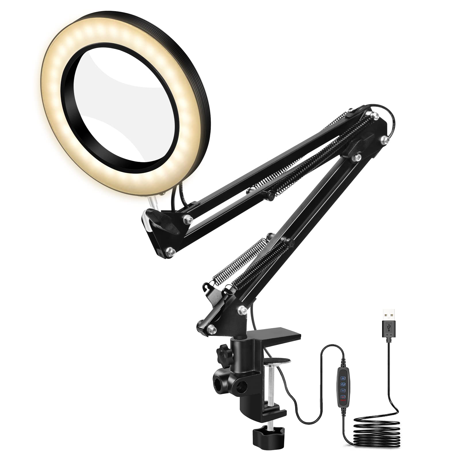 Buy Toolour LED 5X Magnifying Glass Light Desk Lamp 3 Light Colors 