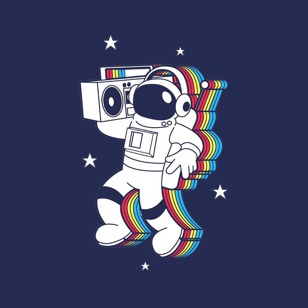 Astronaut With Boombox