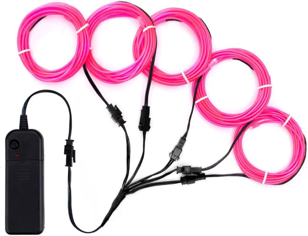 Amazon.com: ZITRADES EL Wire Pink Neon Lights Kit with 4 Modes Portable ...