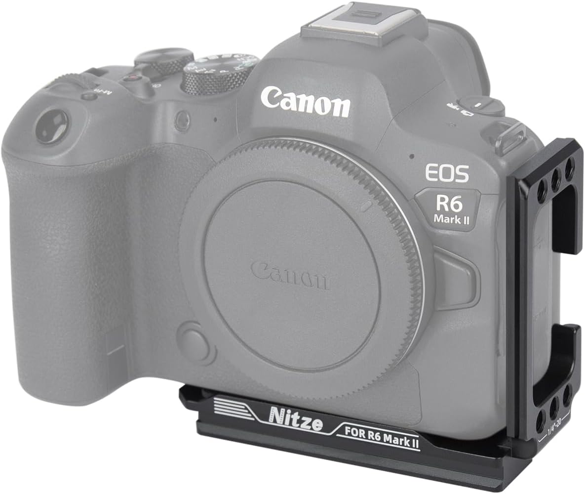 Amazon.com : Nitze L-Bracket for Canon R6 Mark II / R6 / R5C / R5, with ...