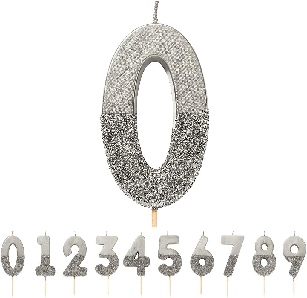 Amazon.com: Talking Tables Premium Quality Silver Numeral Number Zero 0 ...