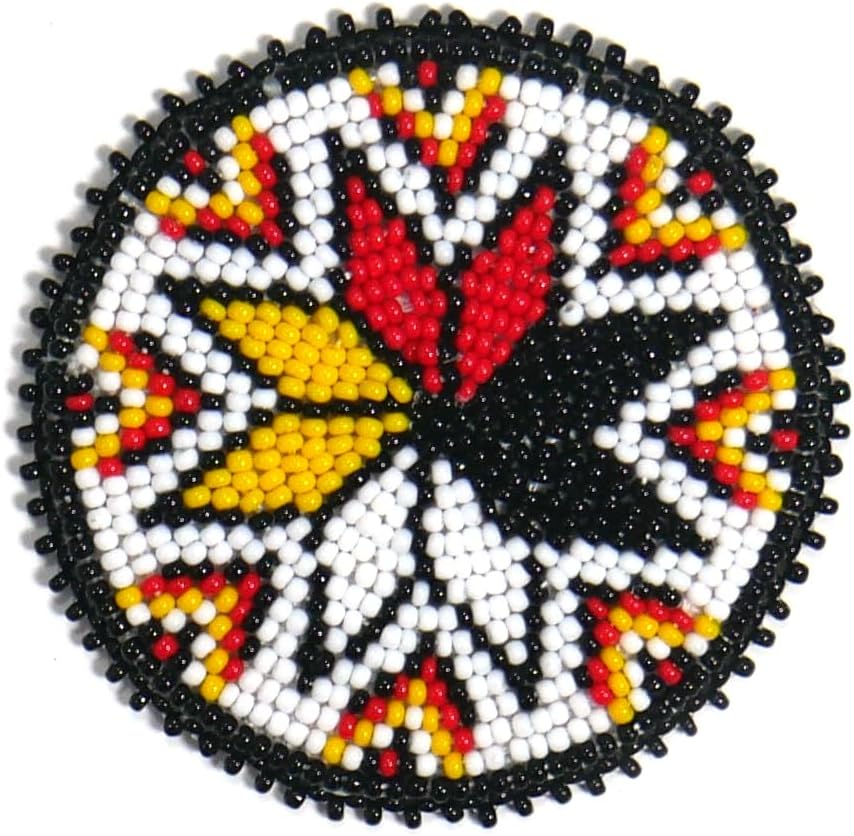 Amazon.com: Handmade Beaded Rosette Medallion Patch Applique Native ...