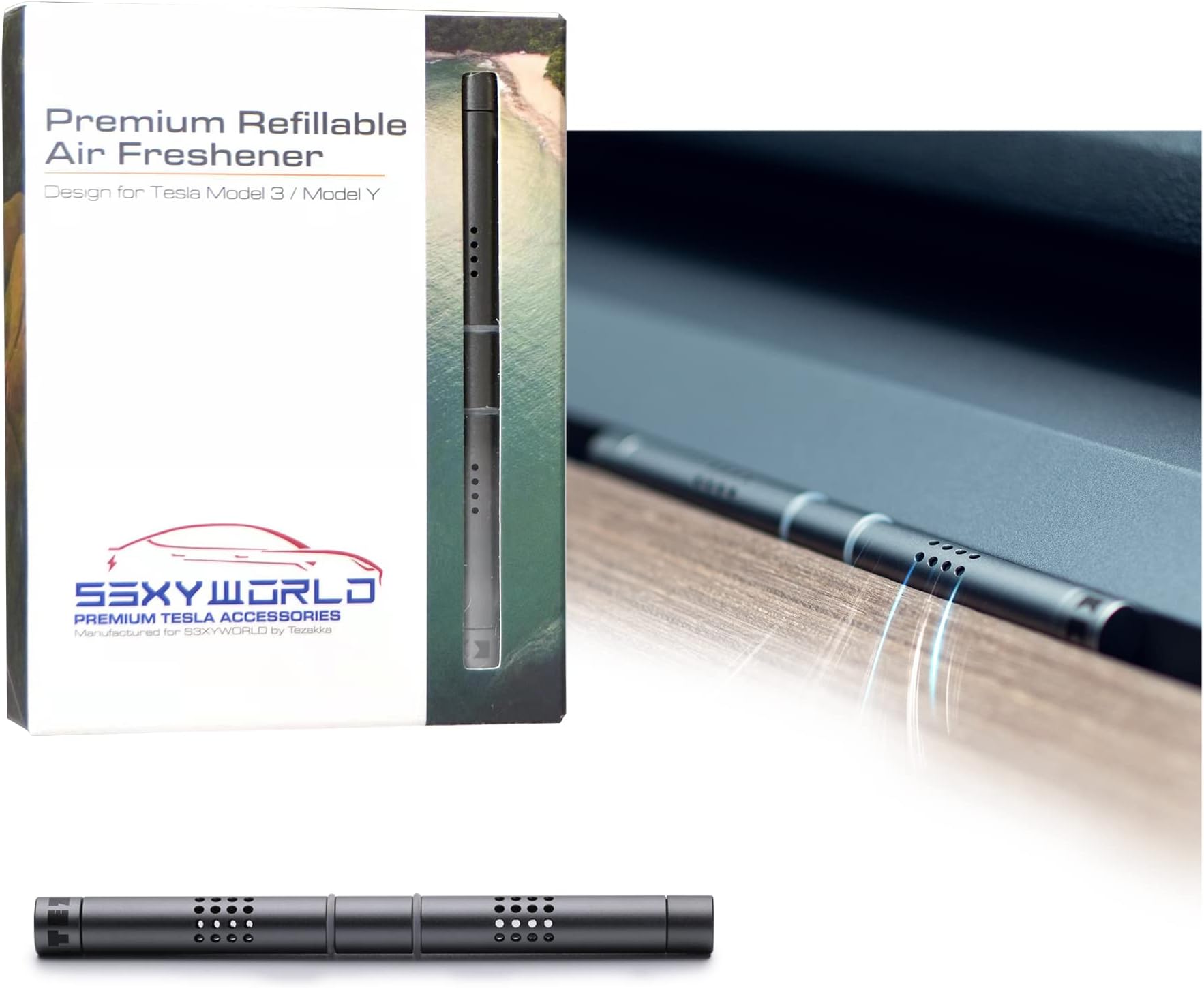 Amazon.com: FRESNR Car Air Freshener Designed for Tesla Model 3, Y ...