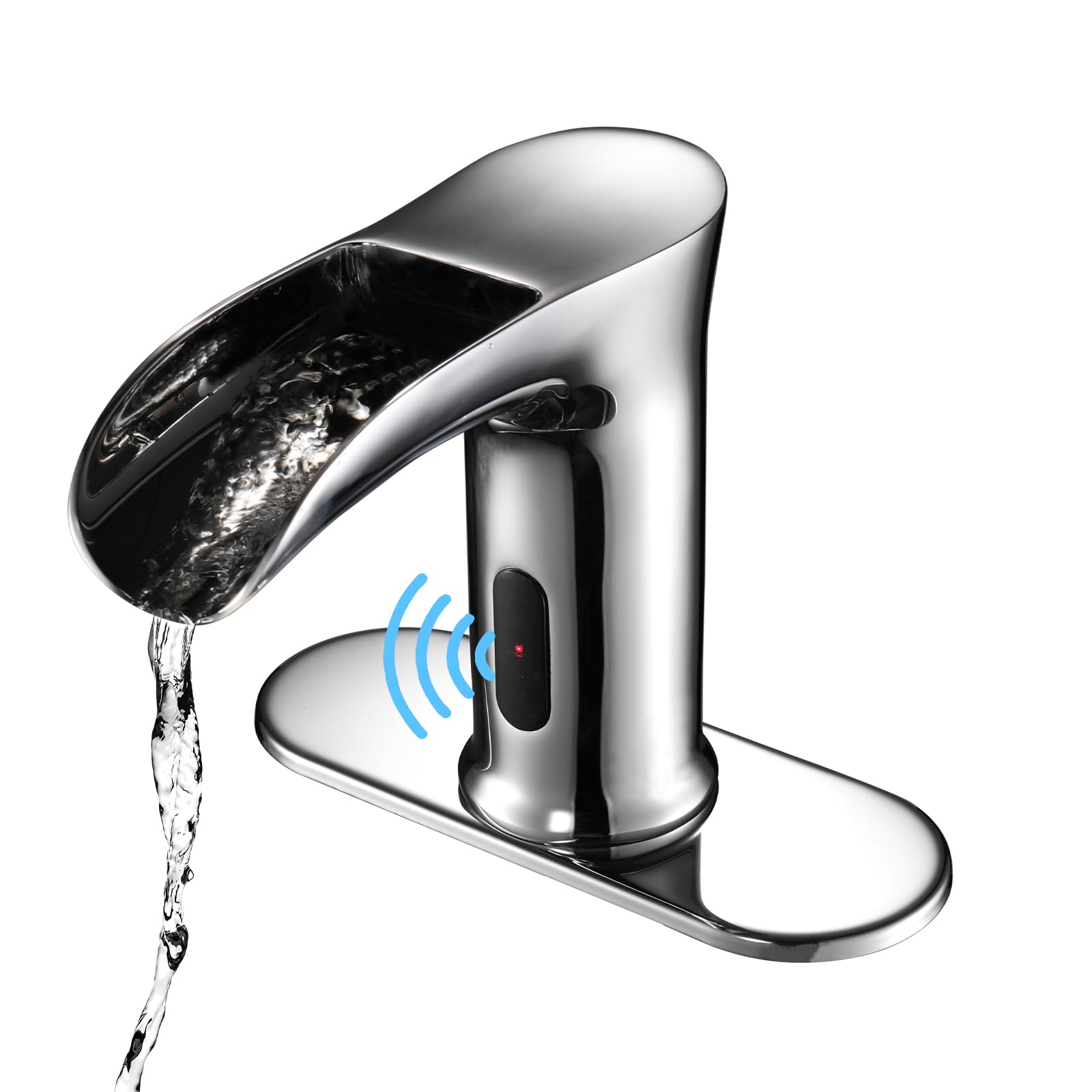 CDLODIN Automatic Sensor Touchless Waterfall Bathroom Sink Faucet ...