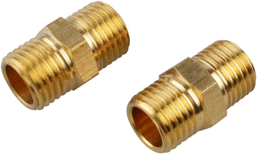 PowRyte Solid Brass Fitting, Male Coupling Set - 1/4-Inch NPT x 1/4 ...