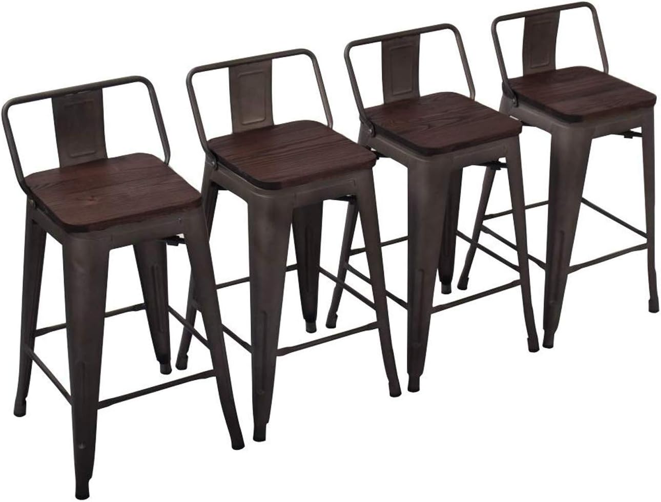 Amazon.com: Yongchuang 24" Metal Bar Stools Set of 4 Counter Height ...