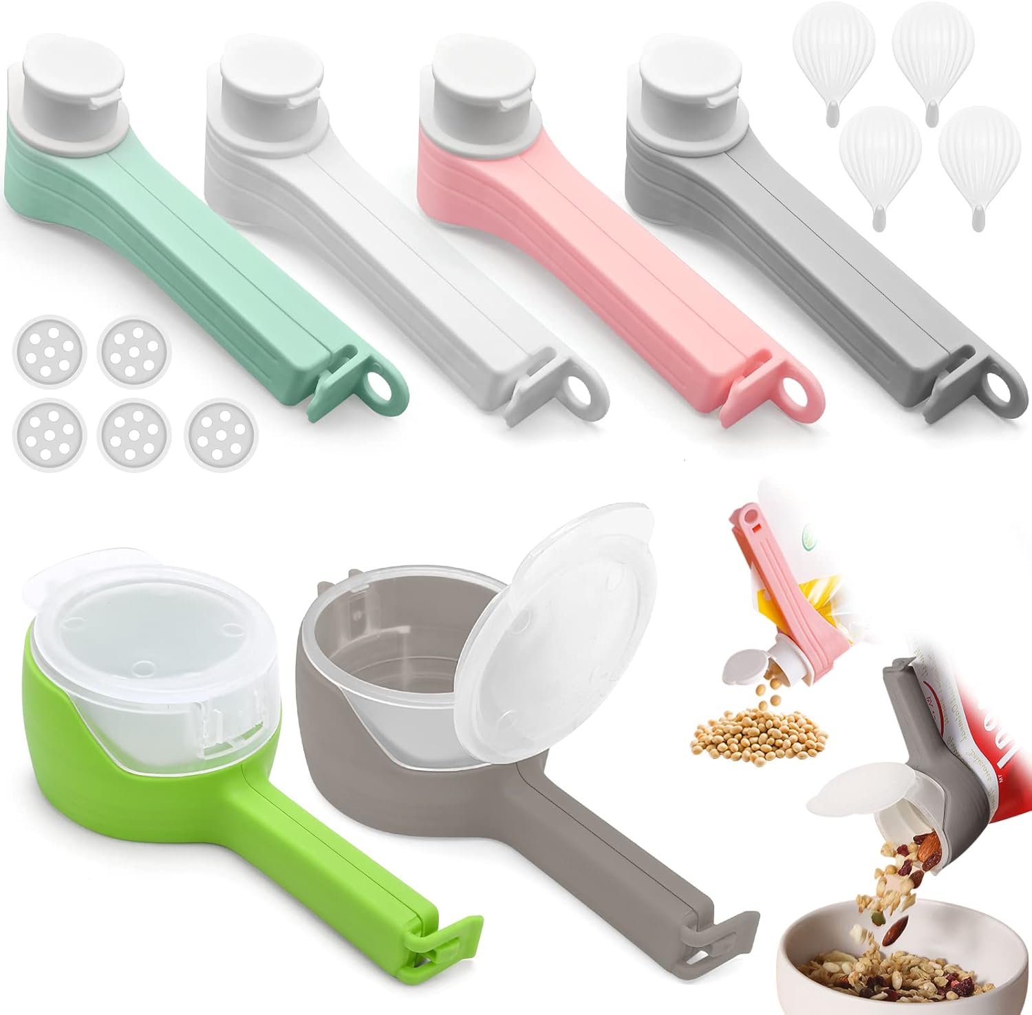 Amazon.com: DEFORAGE 6 Pcs Bag Spout Clip,Bag Clips for Food,Snack ...