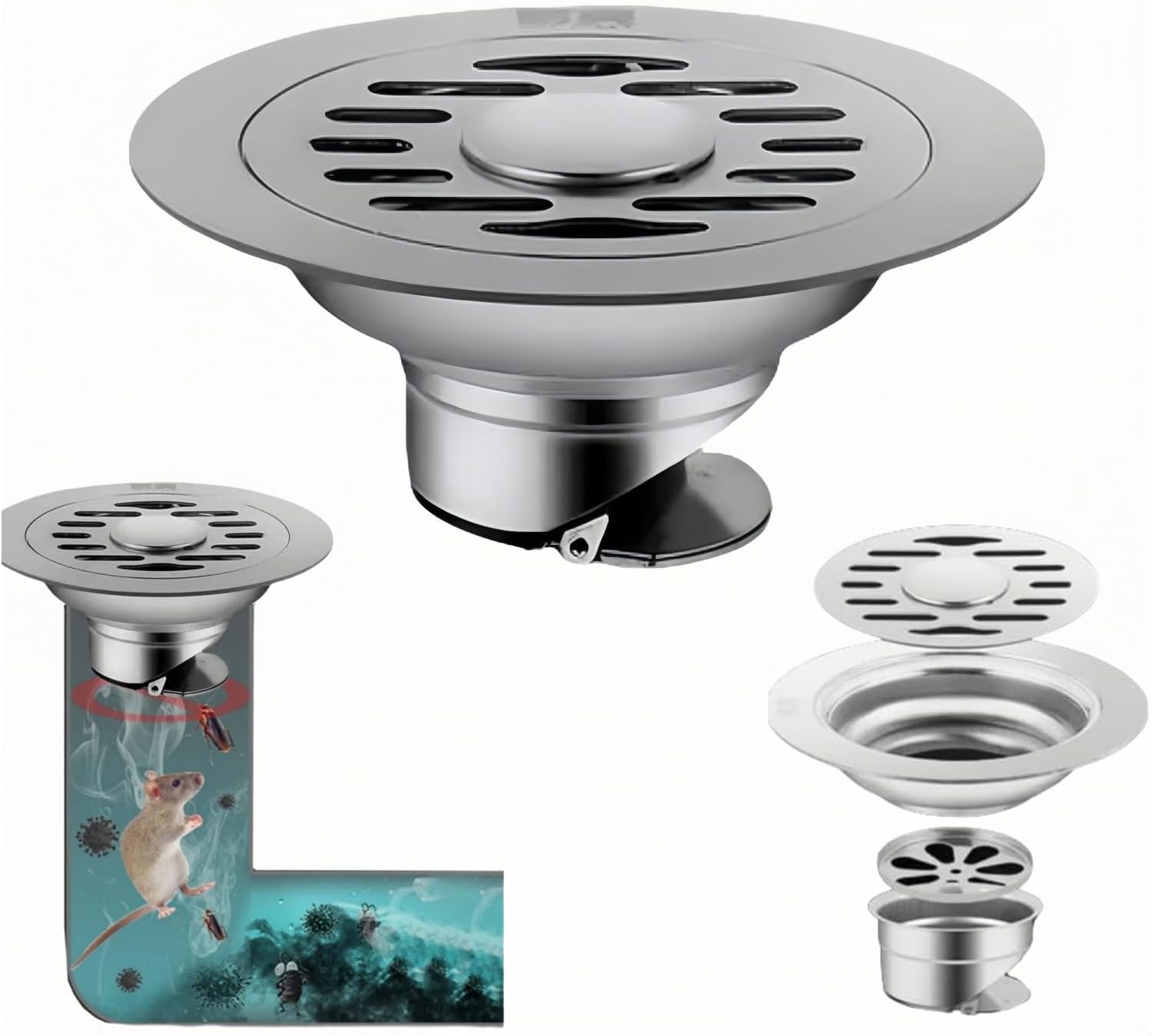 GLURIZ Coladera para Regadera, 2 Piezas Universal Coladera Baño Acero ...