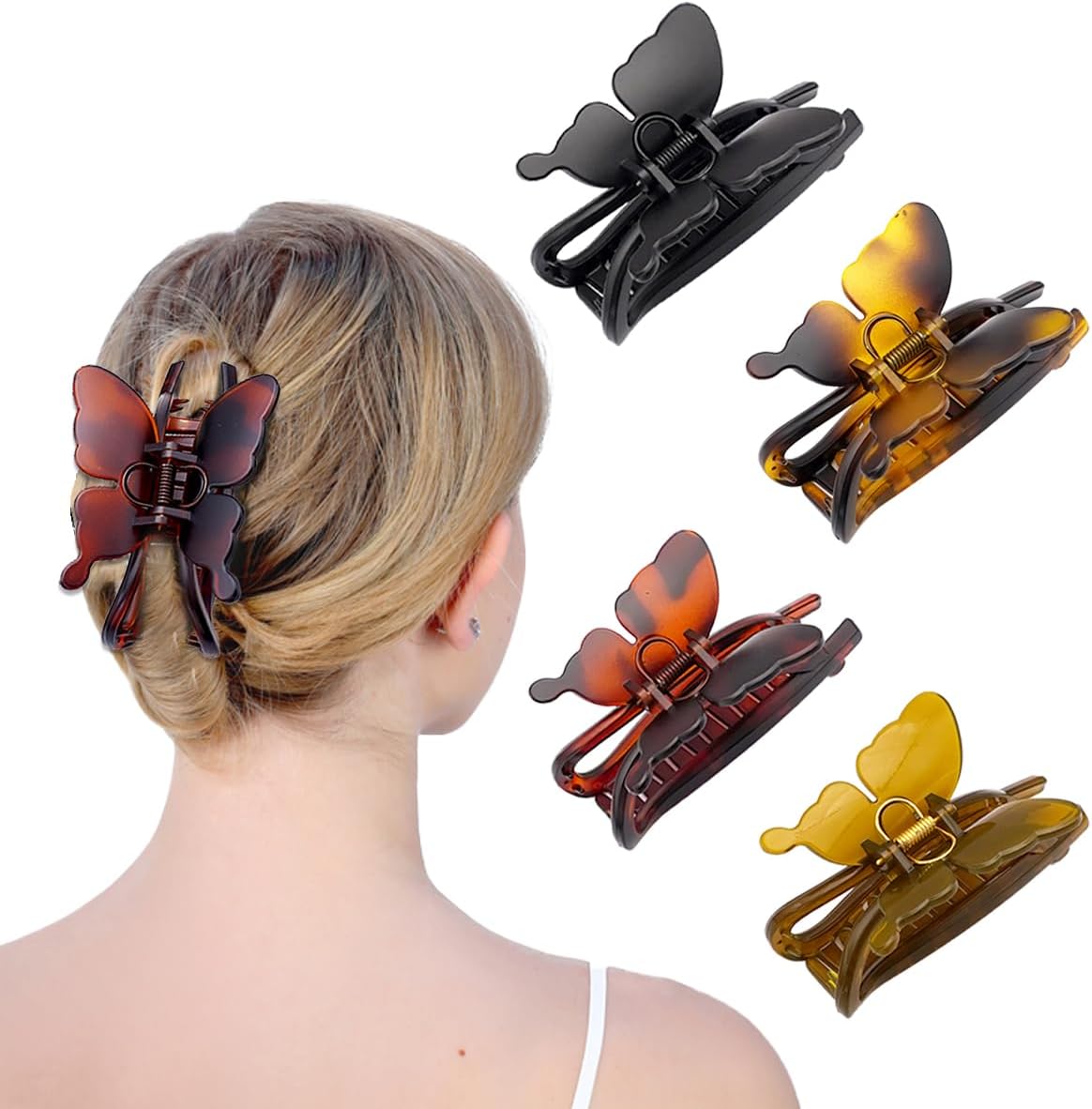 Amazon.com: Solilayx Large Butterfly Claw Clip, Acetate Metal Hair Claw ...