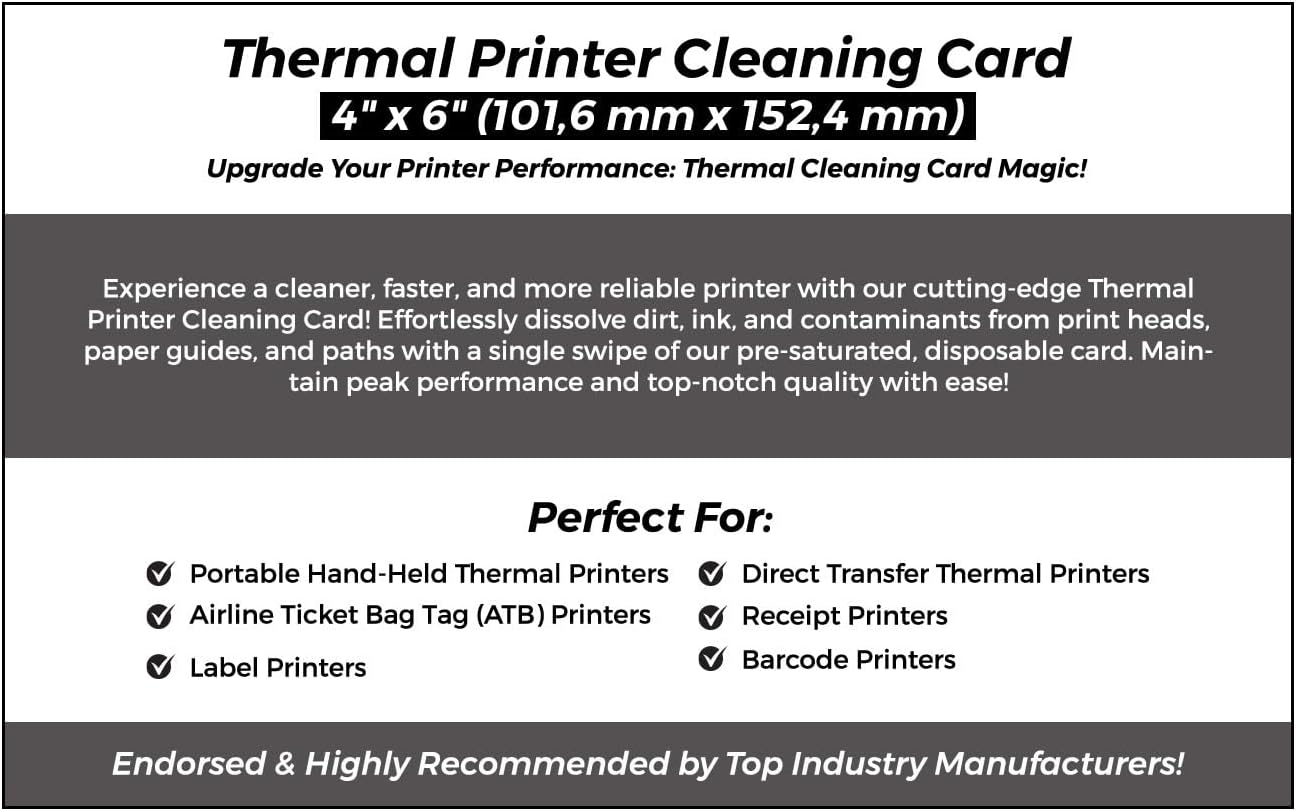 Amazon.com: JetSet Label Thermal Cleaning Card : Electronics