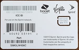 Amazon.com: Sprint UICC ICC Nano SIM Card SIMGLW436C - iPhone 5c, 5s, 6 ...