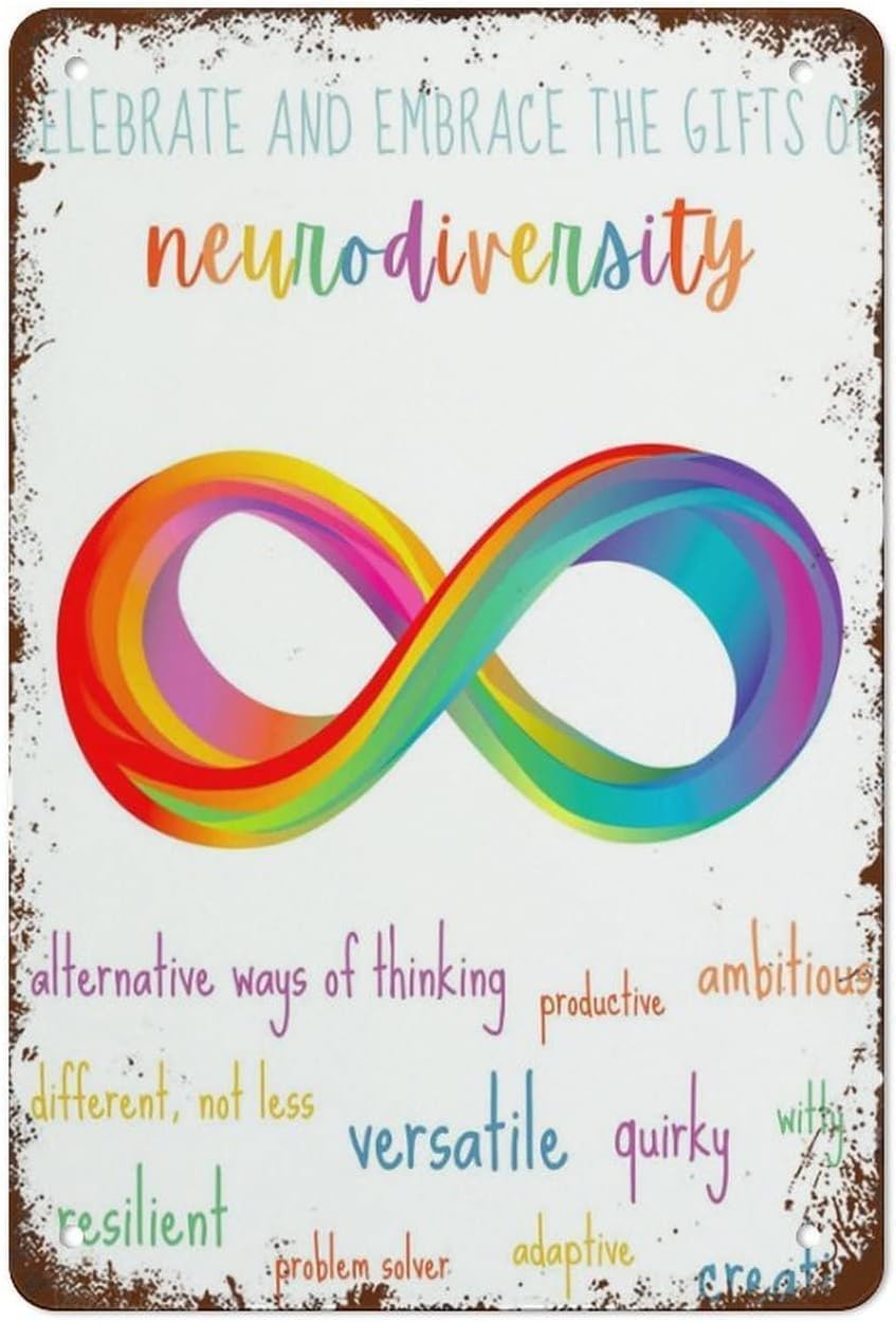 Amazon.com: Cosrkee Neurodiversity Poster Neurodiverse Art We All Think ...