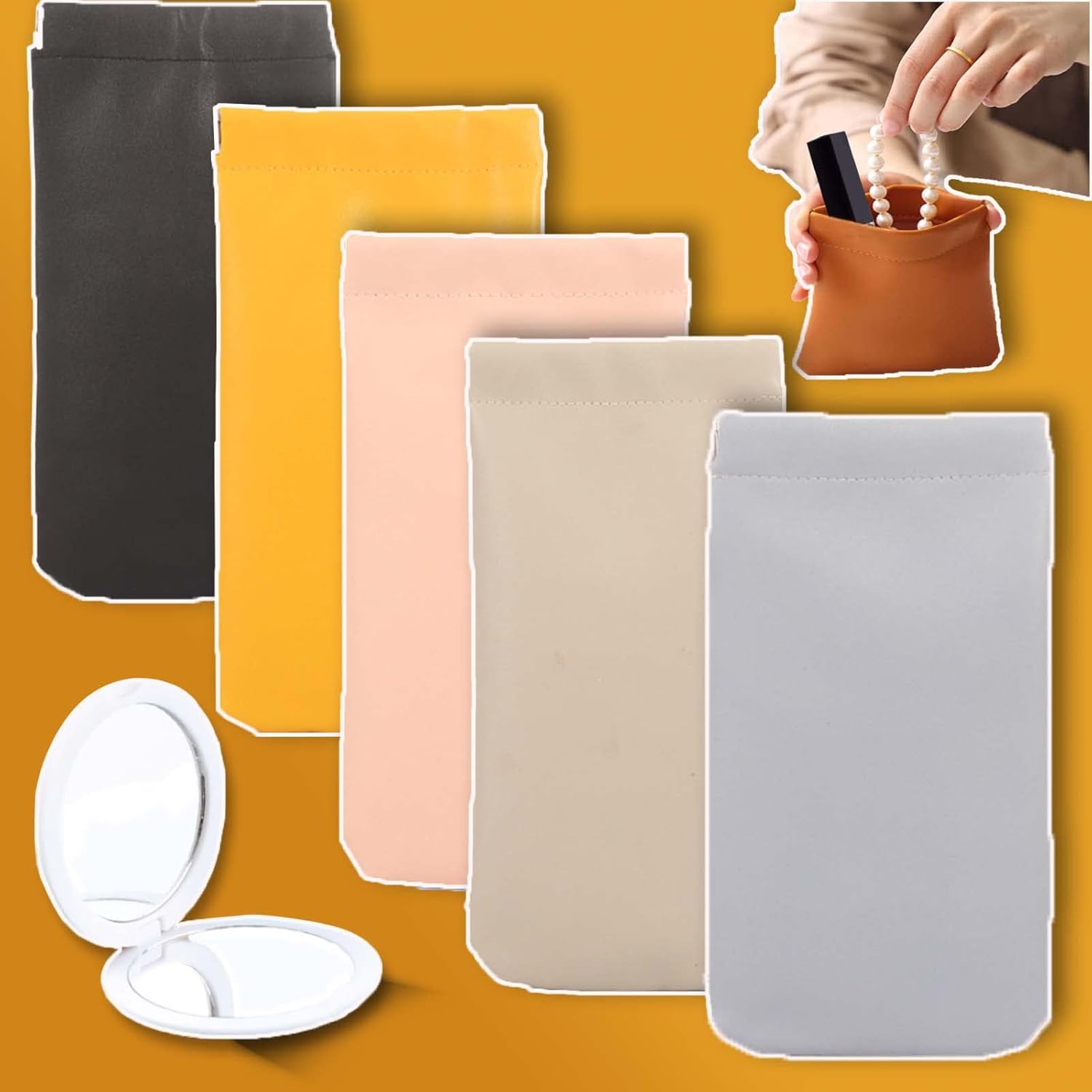 Amazon.com: NARE Glorihoby Pocket Cosmetic Bag - Self Closing Makeup ...