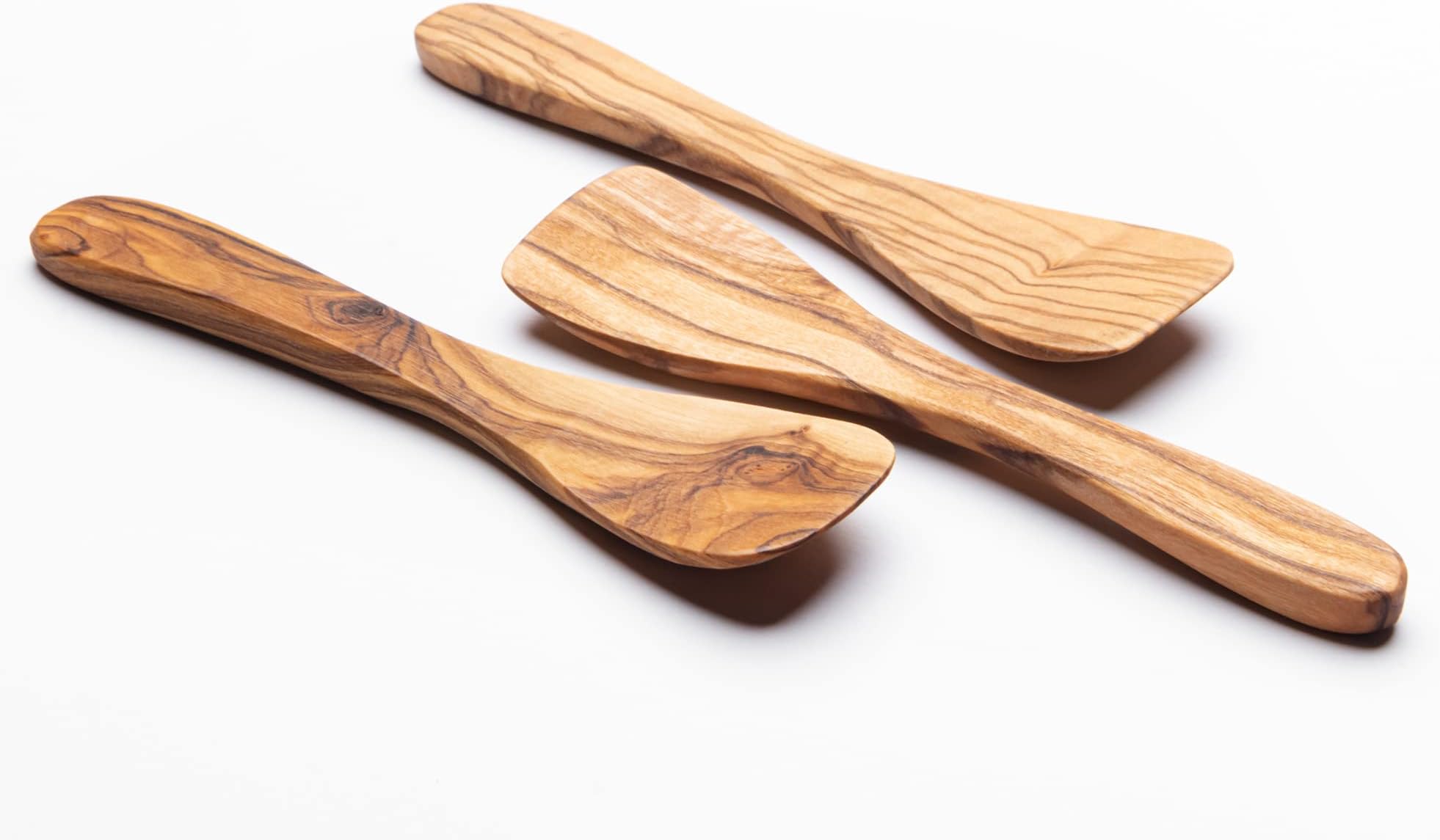 Amazon.com: MARGOUMY 3 Mini Olive Wood Spatulas, 3 Wooden Small Spatulas, Raclette Spatula, Tiny ...