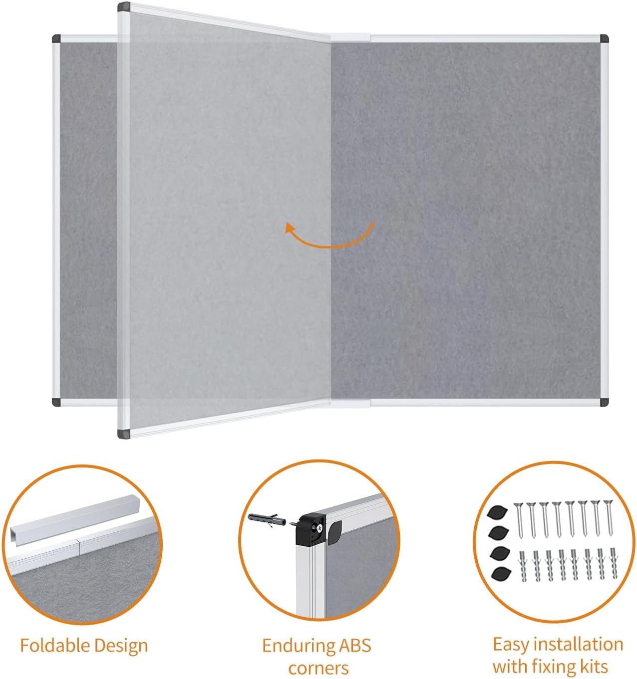 Snapklik.com : VIZ-PRO Large Fabric Bulletin Board/Foldable Notice ...