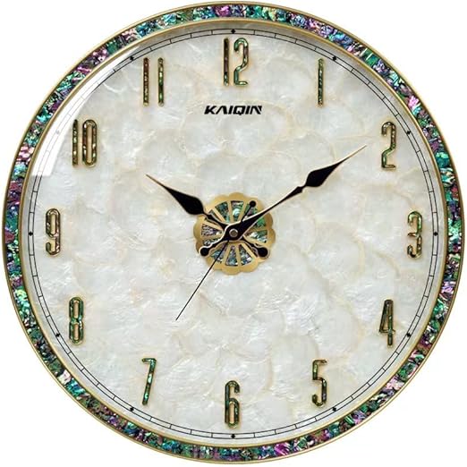 Amazon.com: Natural Shell Wall Clock with Silent and Non Ticking Clock ...