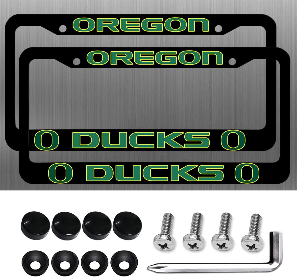Amazon.com: 2 Packs Matte Black for Oregon Ducks License Plate Frames ...
