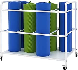 Amazon.co.jp: White Extra Large Foam Roller Rack Yoga Mat Storage Cart ...