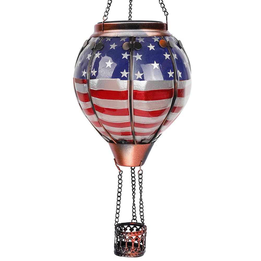 Amazon.com: OUISJYER Hot Air Balloon Solar Lantern with Flickering ...
