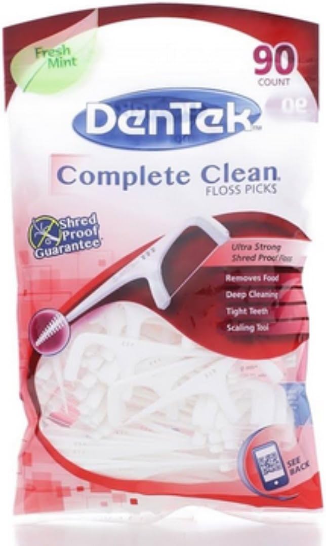 DenTek Complete Clean Floss Picks | 4X Clean: Removes Plaque & Food ...
