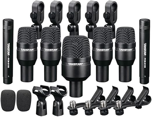 Amazon.com: TAKSTAR Drum Microphone Kit, 7 Piece Drum Instrument Mic ...