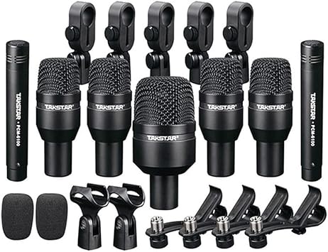 Amazon.com: TAKSTAR Drum Microphone Kit, 7 Piece Drum Instrument Mic ...