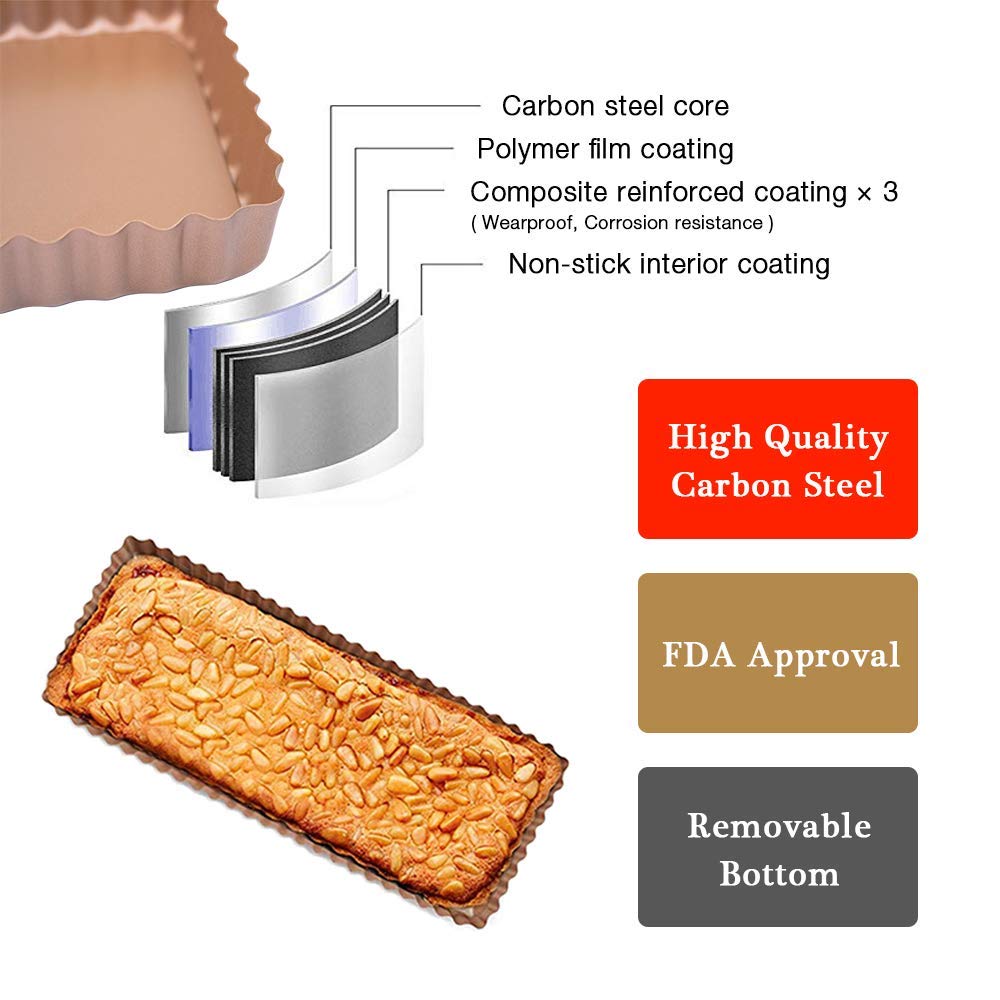 Snapklik.com : Webake 14 Inch Tart Pan, Rectangular Quiche Pan Nonstick