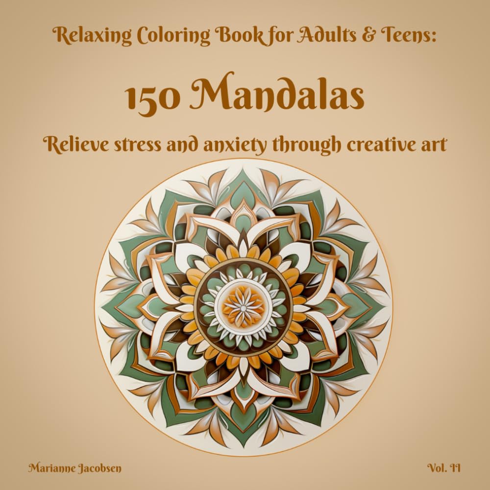 Amazon.com: 150 Mandalas, Relaxing Coloring Book for Adults & Teens ...