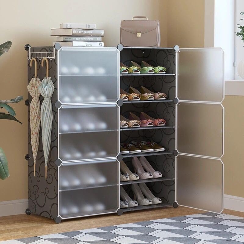 WeCool SR-B12 Upgraded Shoe Rack for Home Plastic, Portable Shoe Rack ...