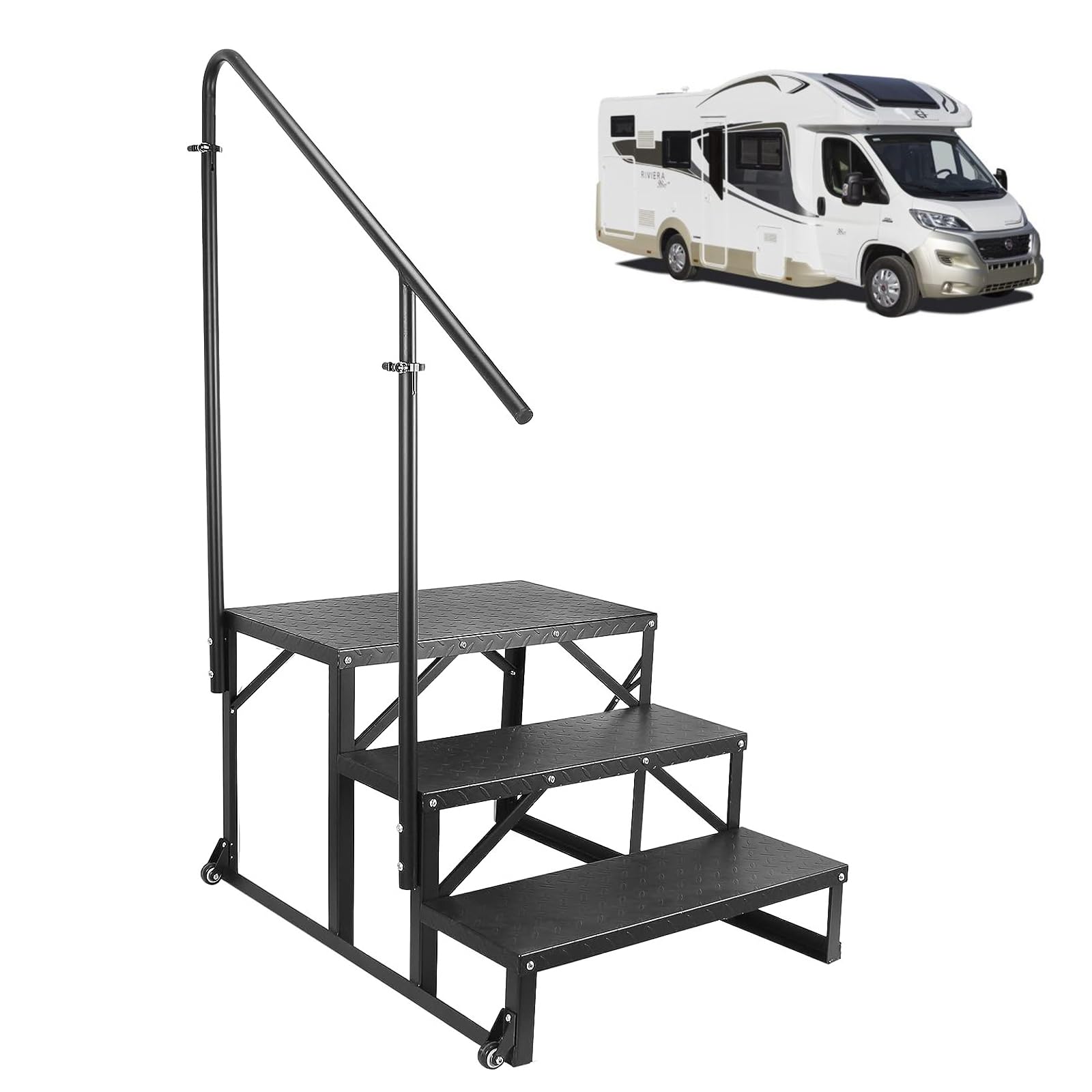 Sidasu RV Steps with Handrails,Height Adjustable,Hot Tub Steps with ...