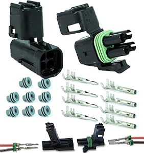 Amazon.com: 1-Pack (4-PIN) 2x2 20 Amps Weather-Pack Waterproof Male ...