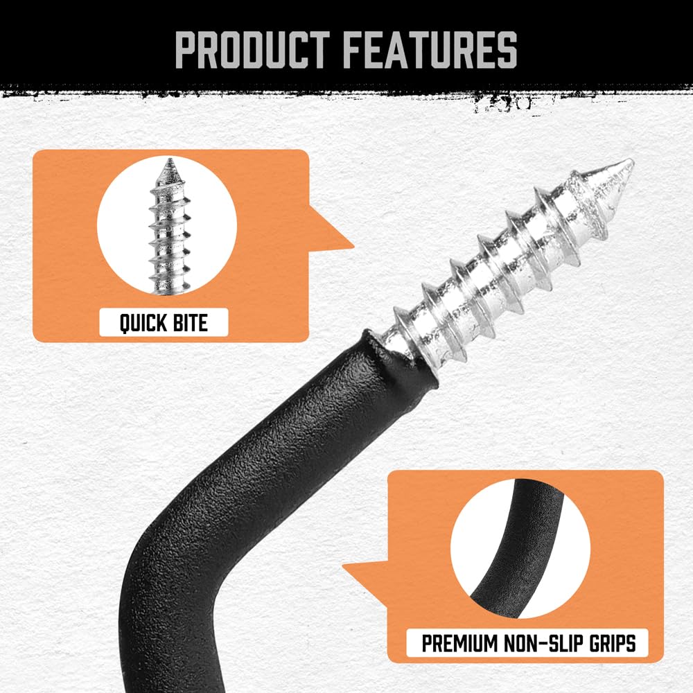 Snapklik.com : HORUSDY 6 Pack Heavy Duty Bike Hooks - 7.5 Inches