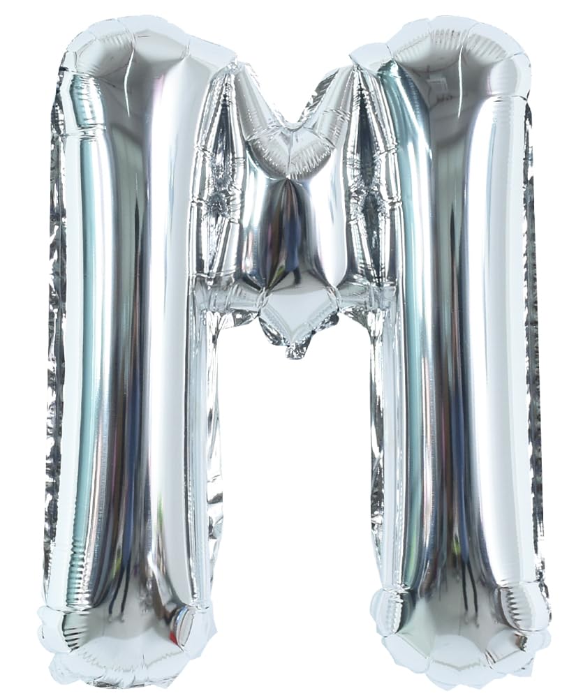 Snapklik.com : TONIFUL 40 Inch Large Silver Letter M Balloons Helium ...