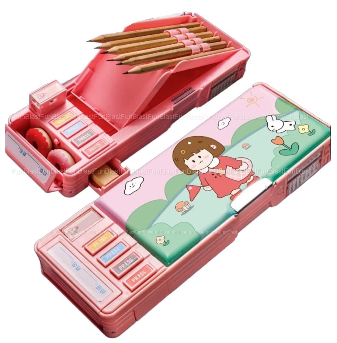Funblast Magnetic Cartoon Pencil Case Multifunction Pen And Pencil Box ...