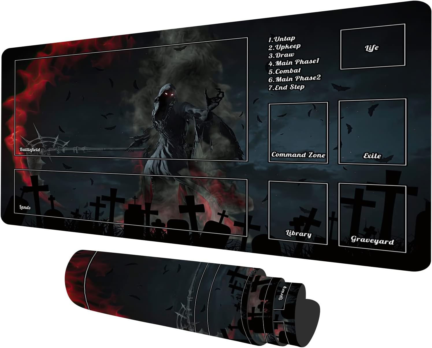 Amazon.com: TCG Playmat with Zones Zombie Game Play Mat Table Pad ...