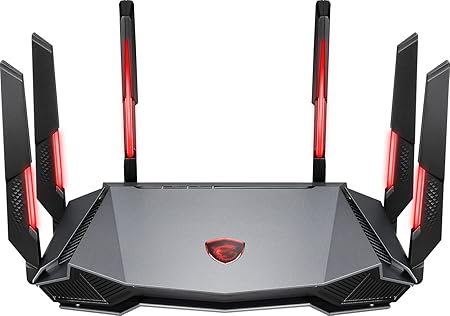MSI Radix AXE6600 WiFi 6E Tri-Band Gaming RGB Router, AI QoS, 1.8GHz ...