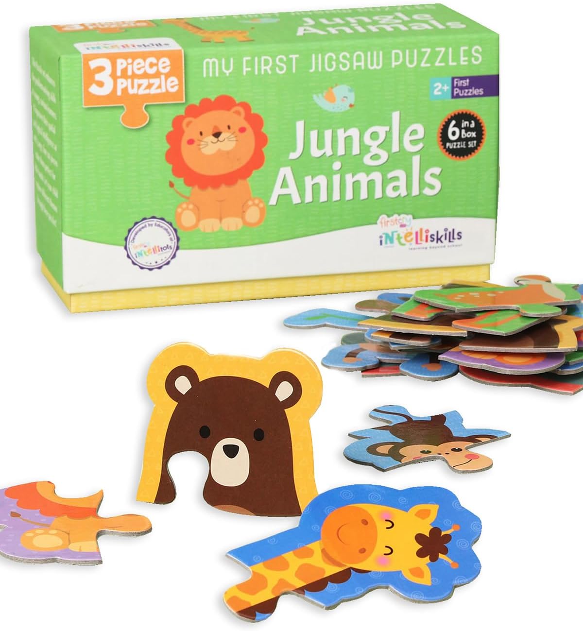 Buy Intelliskills Premium Jungle Animals Theme Puzzles for Kids 2 ...