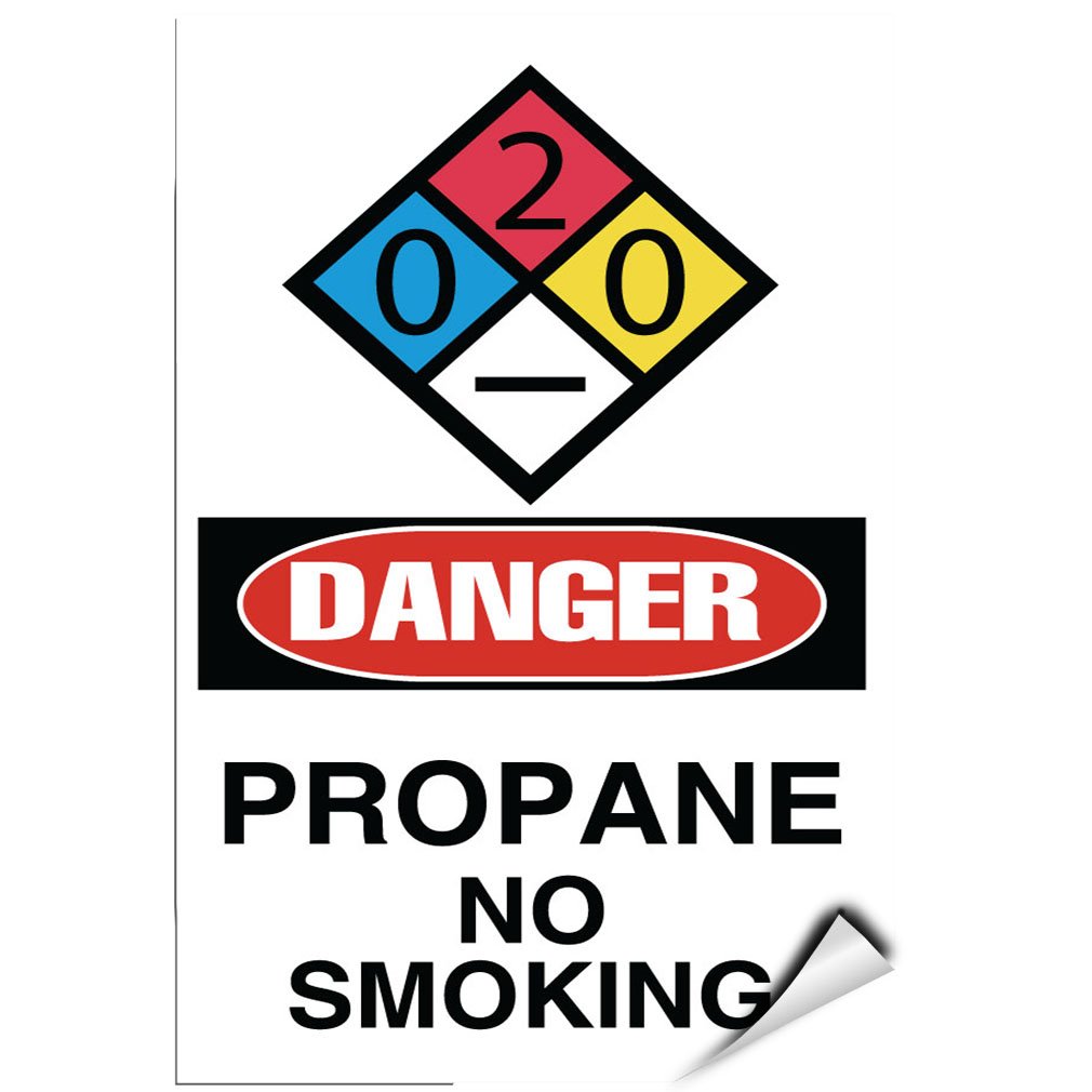 Danger Propane No Smoking Danger Hazard Sign Flammable Label Decal ...