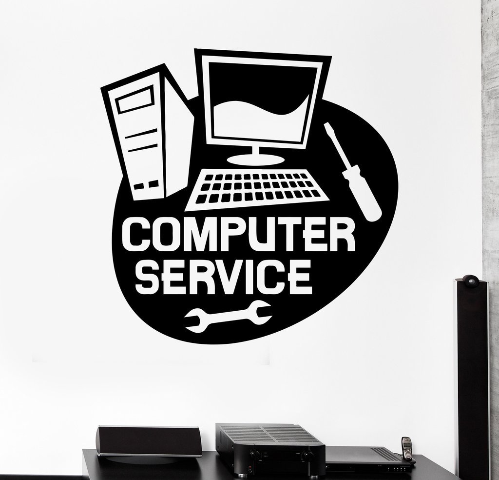 KaaHego Computer Service Logo Decorative Wall Sticker Decal_KHO391 ...