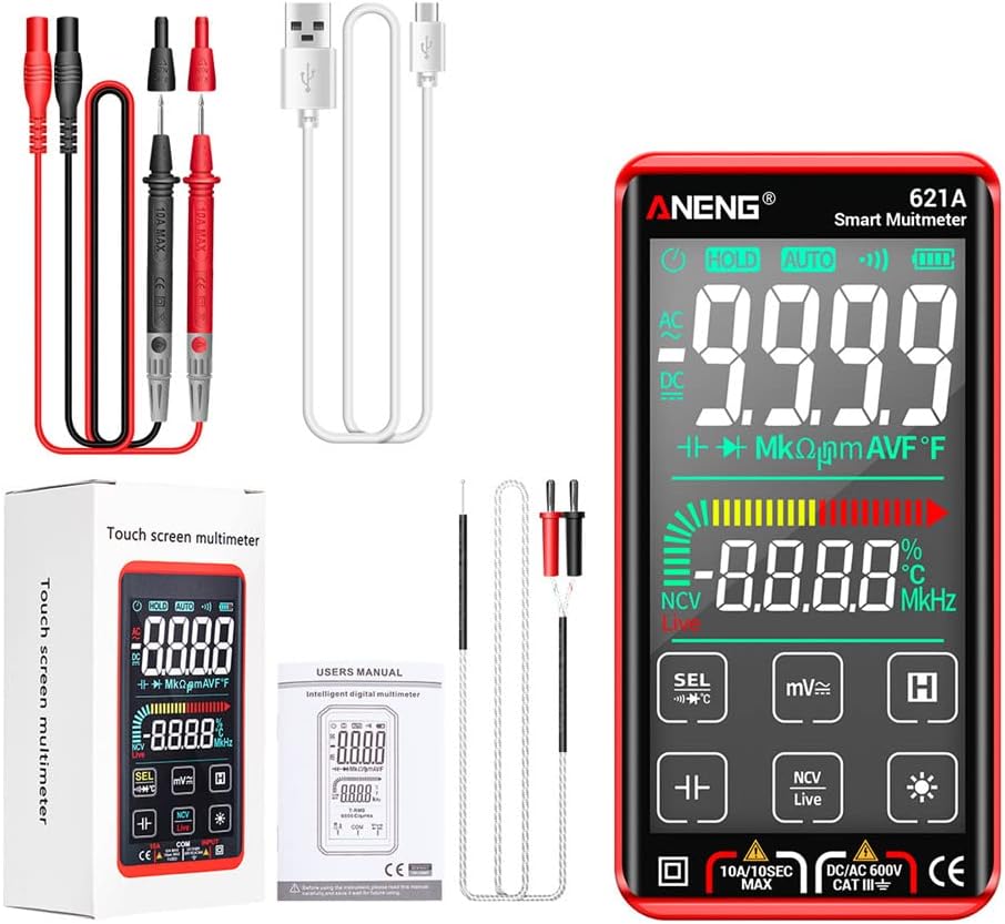 621A Smart Digital Multimeter Touch Screen Multimetro Tester Transistor ...