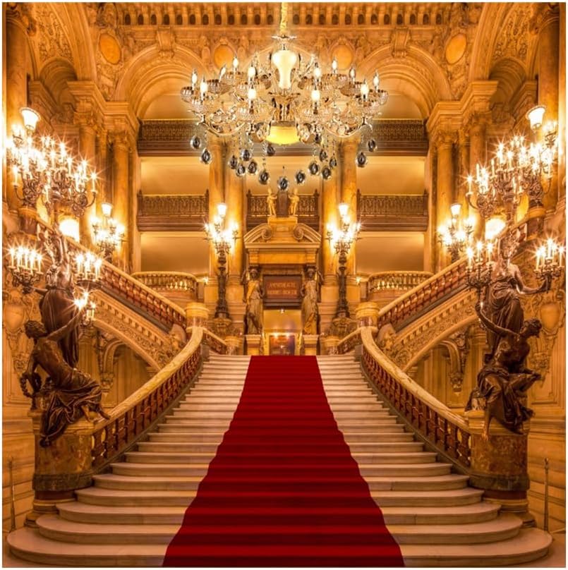 Amazon.com : Red Carpet Royal Palace Backdrop 8x8ft Gold Luxurious ...