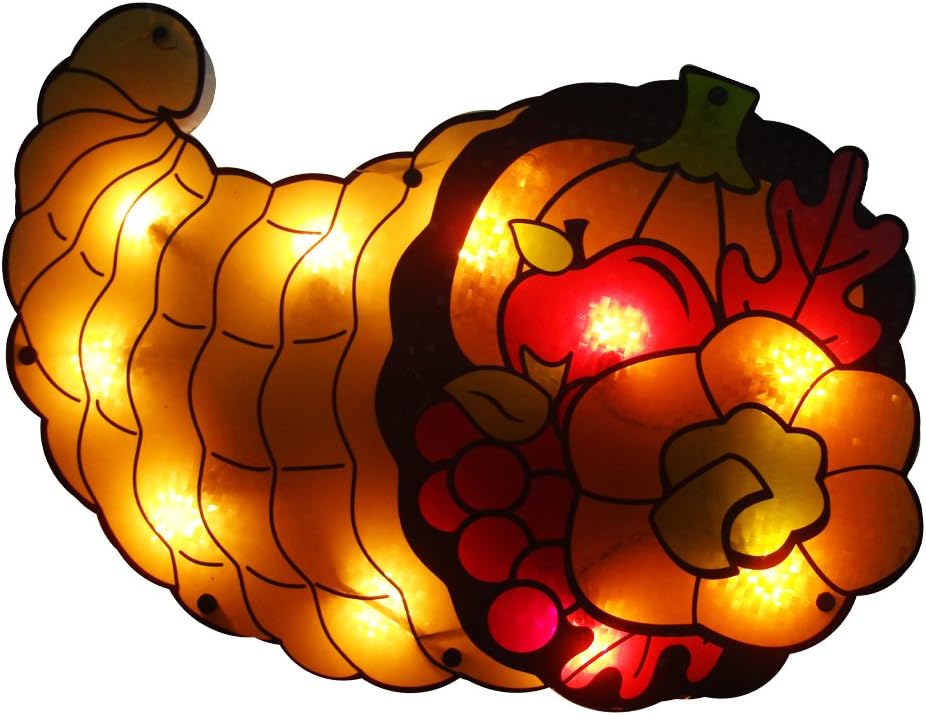 Amazon.com : Shimmering Lighted Cornucopia Ornamental Shape : Home ...