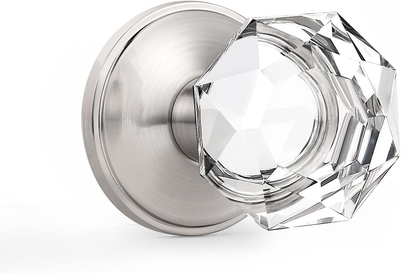 Probrico Crystal Dummy Door Knob, Single Side Door Handle, Clear Glass ...
