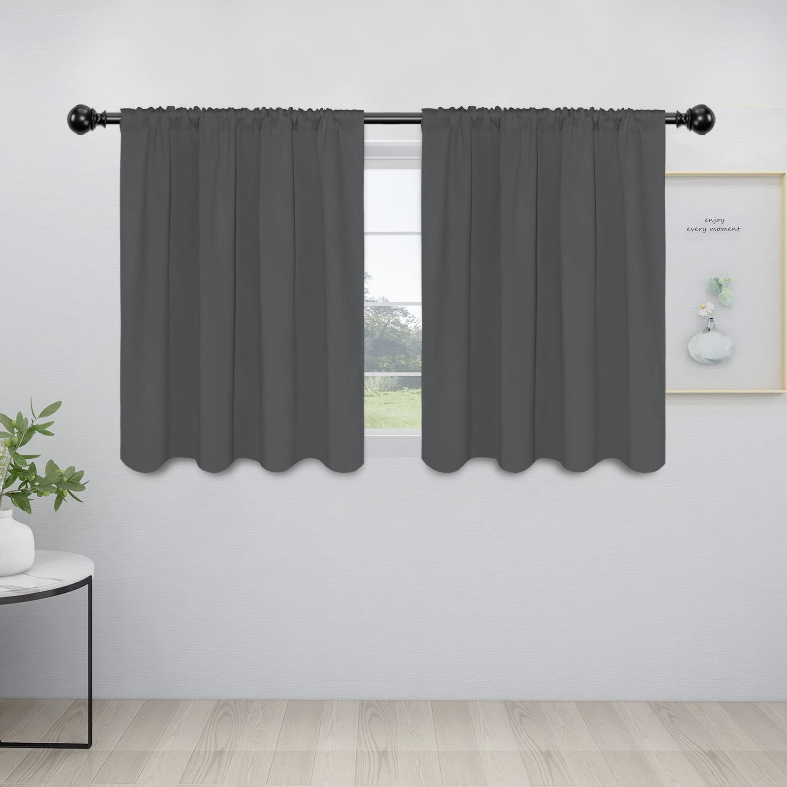 Amazon.com: Easy-Going Rod Pocket Blackout Curtains for Bedroom, Room ...